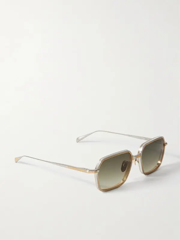 JACQUES MARIE MAGE Admiral Square-frame Sunglasses - Silver