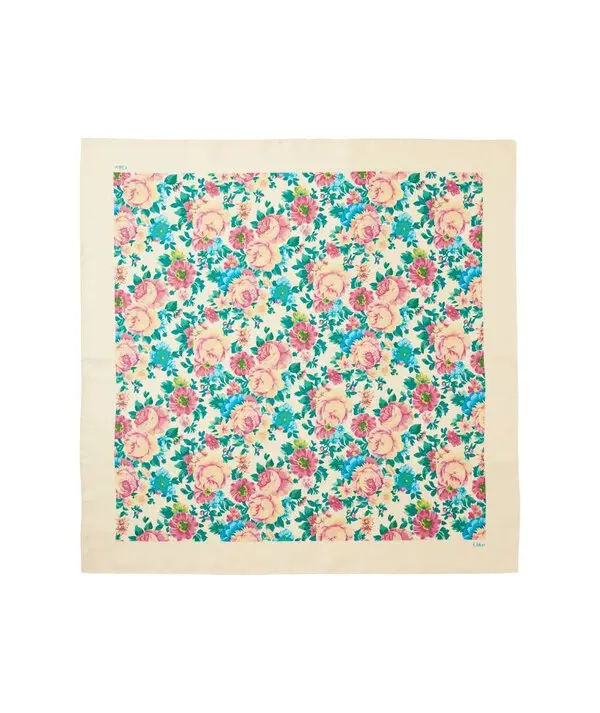 Chloé Floral-print Silk-twill Scarf - Neutrals