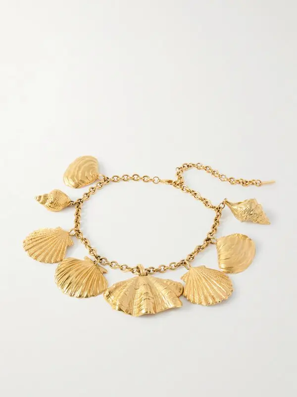 Chloé Tone Shell Charm Necklace - Gold
