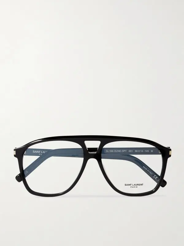 Saint Laurent Dune Aviator Optical Glasses - Black