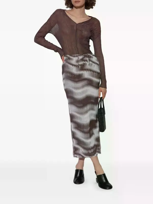 Issey Miyake Chiffon Top - Brown
