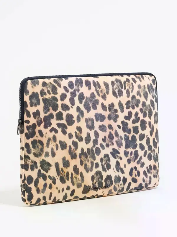 Bimba Y Lola Leopard-print Laptop Sleeve - Brown
