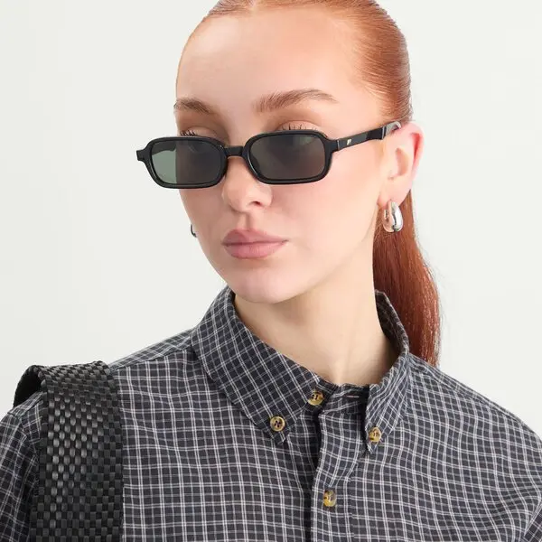 Le Specs Pilferer Rectangular Sunglasses - Black