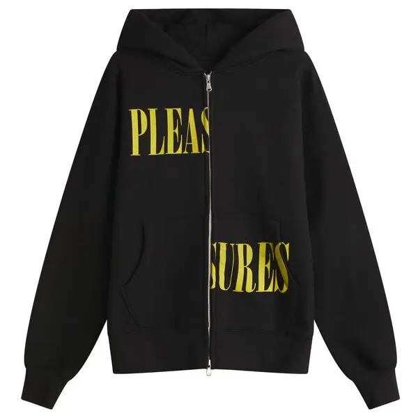 PLEASURES Split Zip Hoodie - Black