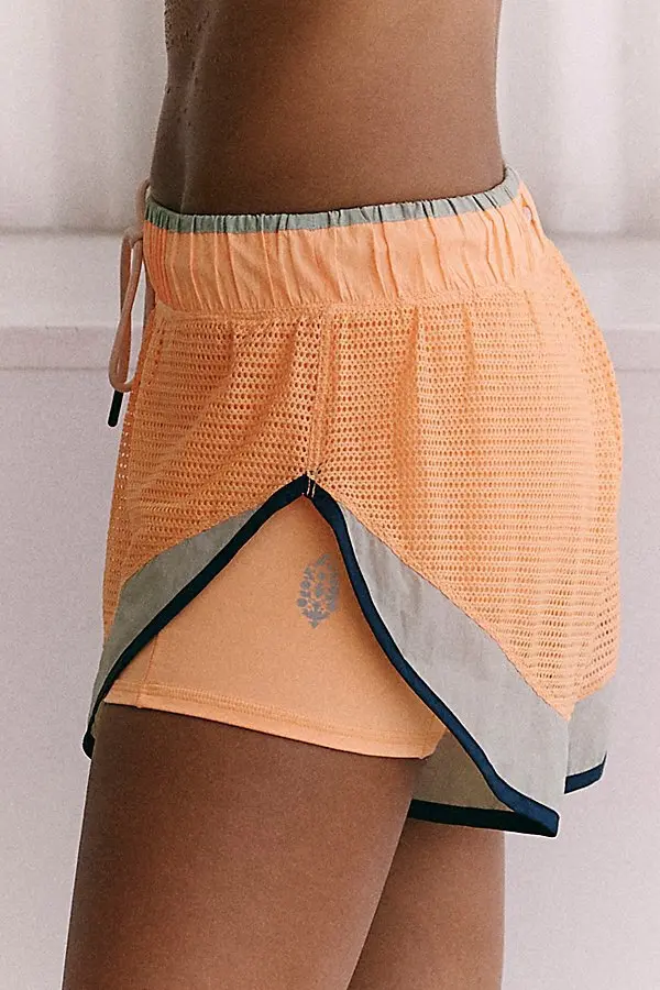 Free People Run For The Hills Shorts - Neon Clementine Combo