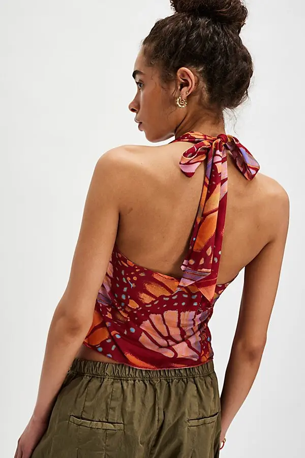Free People Butterfly Effect Halter Top - Fiesta Combo
