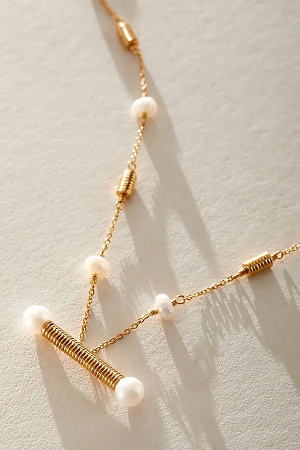 PREETI SANDHU Keshi Dew Drop Pearl Vermeil Necklace