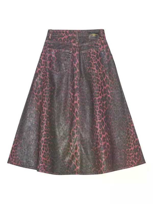 GANNI Leopard-print Midi Skirt
