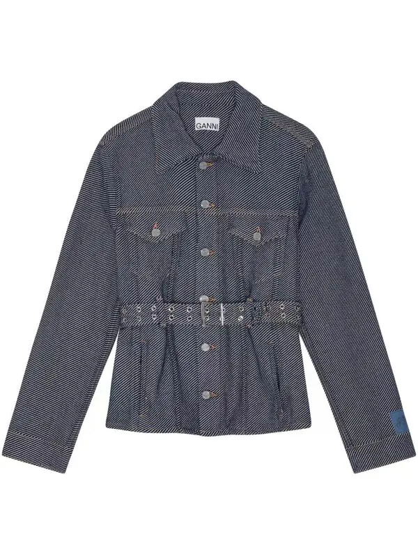 GANNI Belted Denim Jacket