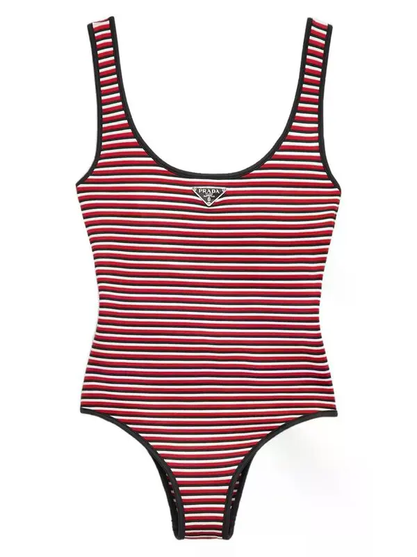 Prada Striped Swimsuit - Black