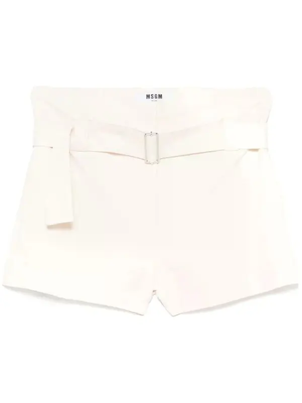MSGM Belted Shorts - Neutrals