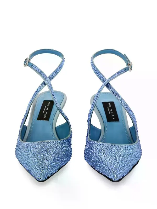 Philipp Plein 55mm Slingback Strass Pumps - Blue