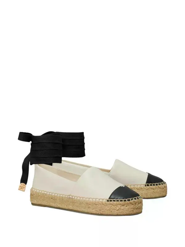 Tory Burch Leather Espadrilles - Neutrals