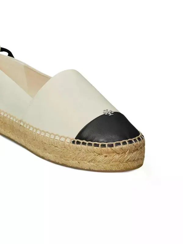 Tory Burch Leather Espadrilles - Neutrals