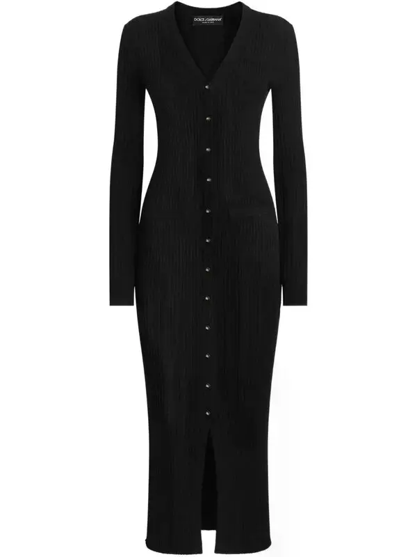 Dolce & Gabbana Dna Ribbed Wool Dress