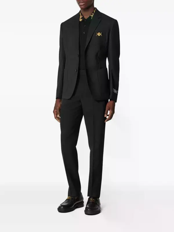 Versace Barocco Leaf Embroidered Polo Shirt