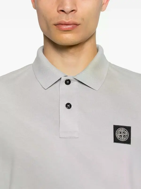 Stone Island Logo-patch Polo Shirt - Grey