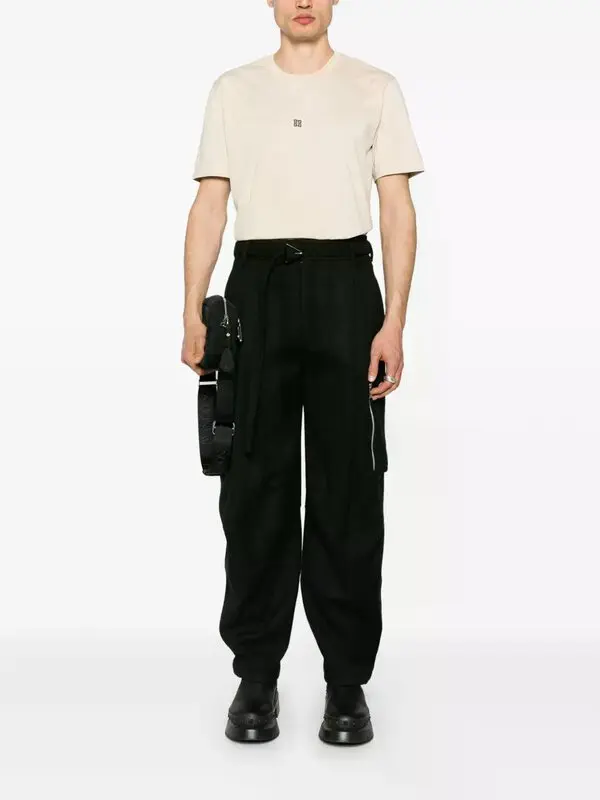 Givenchy 4g-embroidery Cotton T-shirt - Neutrals