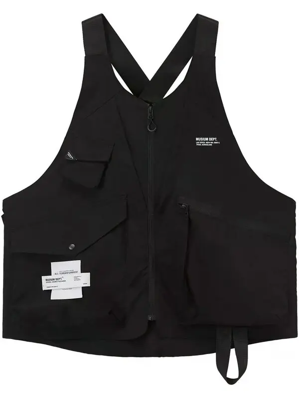 MUSIUM DIV. Logo-print Waistcoat - Black