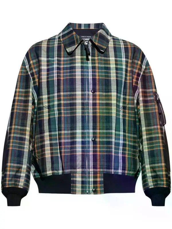 Comme Des Garçons Checked Bomber Jacket - Green