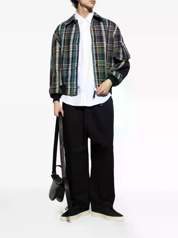 Comme Des Garçons Checked Bomber Jacket - Green