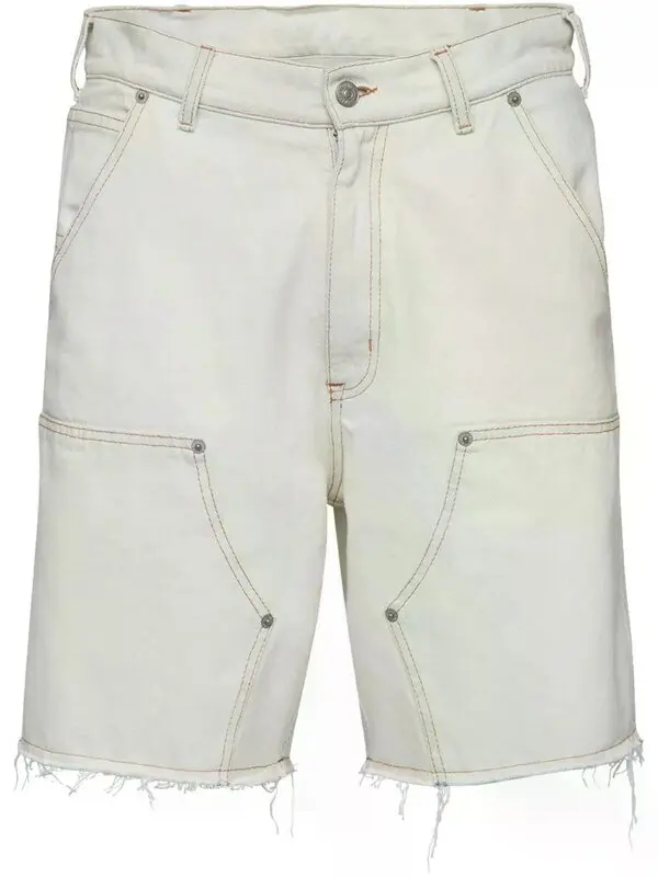 MAISON MARGIELA Numbers-motif Denim Shorts - White
