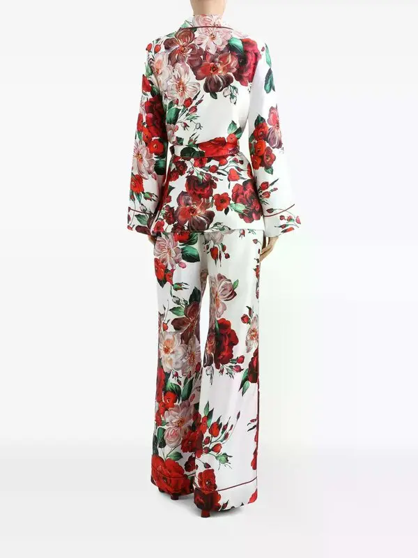Dolce & Gabbana Floral Print Silk Trousers