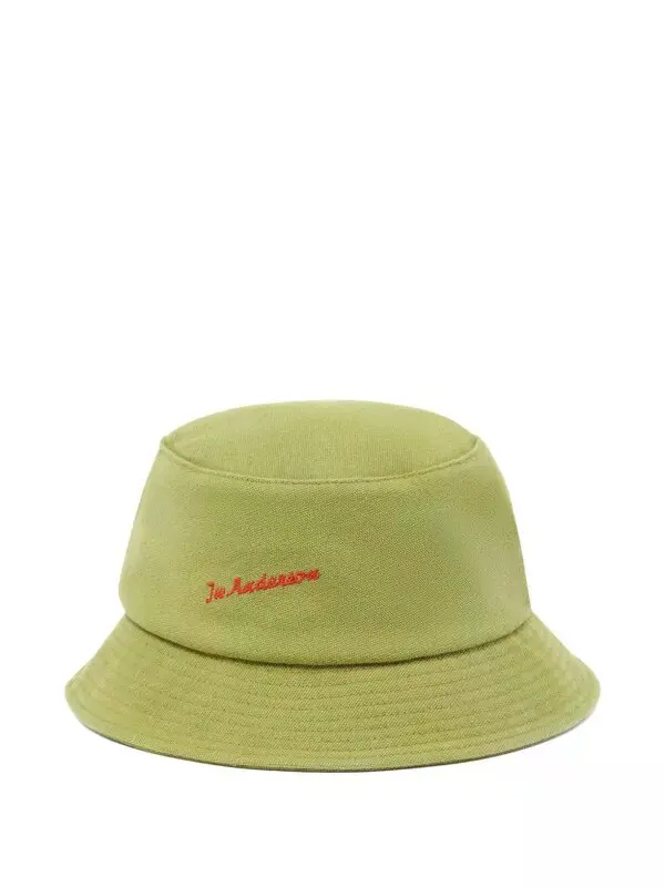 JW Anderson Logo-embroidered Bucket Hat - Green