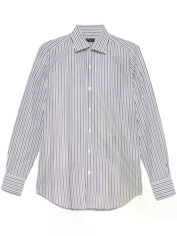 FINAMORE 1925 Striped Cotton Shirt - White
