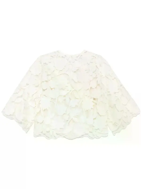 Elie Saab Tulle-embroidered Blouse
