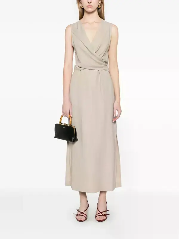 Brunello Cucinelli Wrap-effect Midi Dress