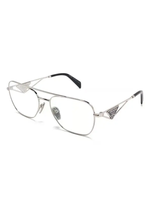 Prada Triangle-logo Aviator Glasses