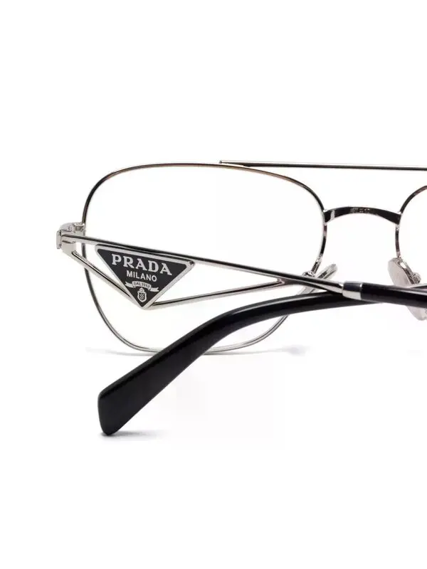 Prada Triangle-logo Aviator Glasses