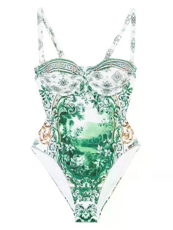 Camilla Corridor Of Calm One Piece Swimsuit - Green