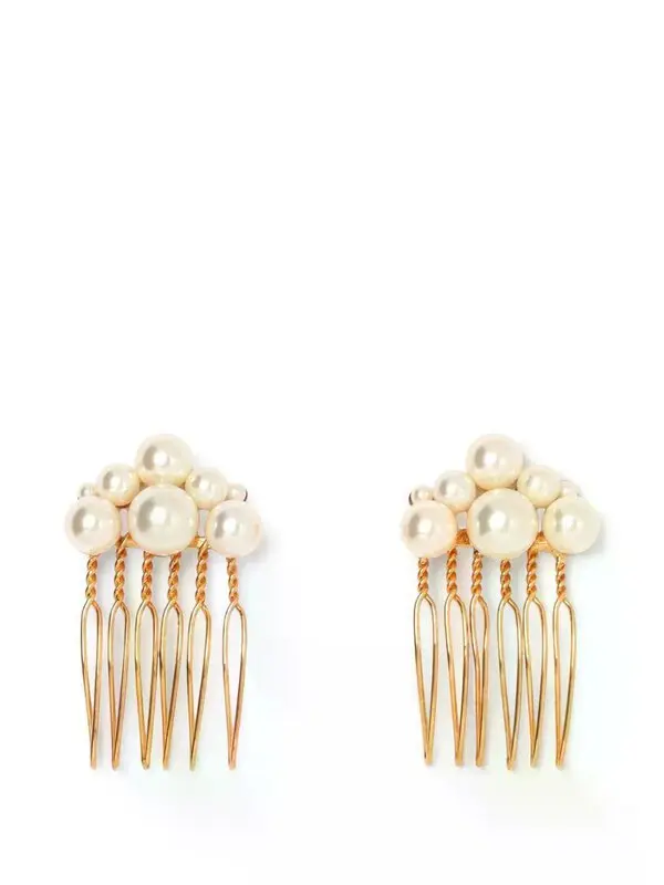 Jennifer Behr Pearl Hair Comb Set In Gold - 39% Off  display picture 3