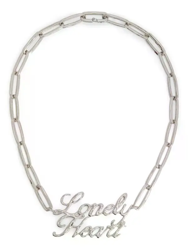 JIL SANDER Slogan-plaque Necklace - Silver