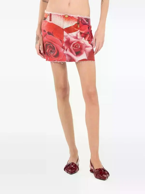 Roberto Cavalli Floral-print Mini Skirt