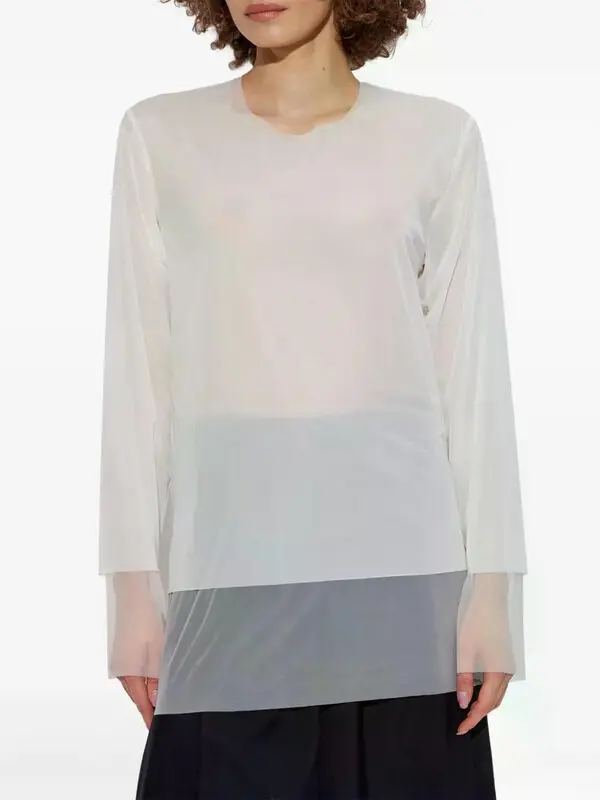 Comme Des Garçons Semi-sheer Blouse - White