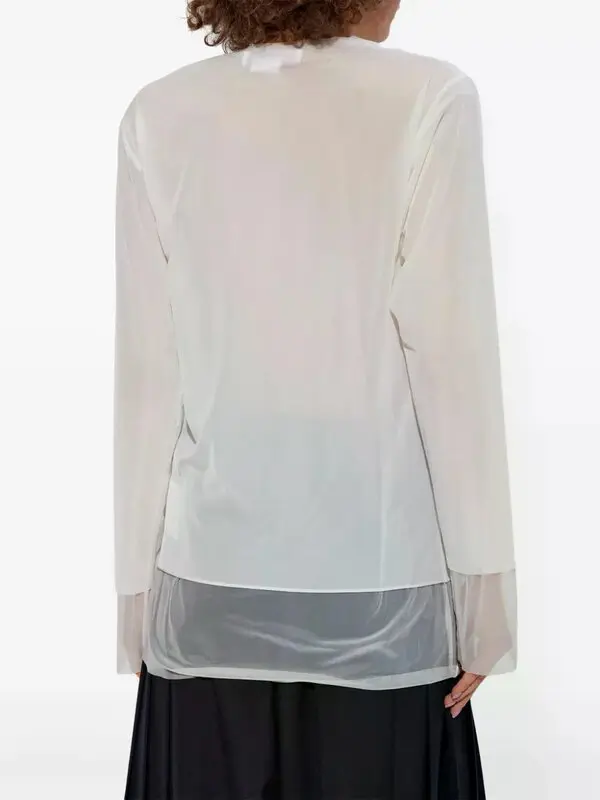 Comme Des Garçons Semi-sheer Blouse - White