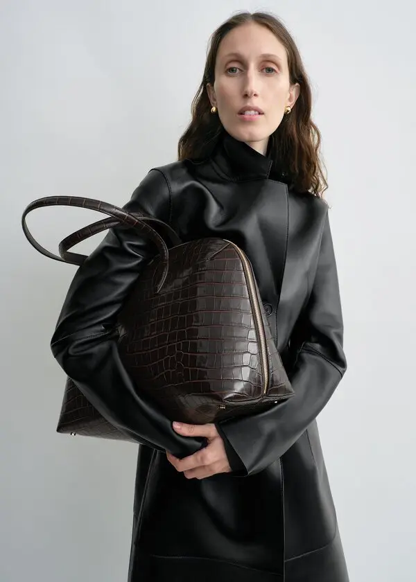 TOTEME Croc-embossed Leather Garderob Tote