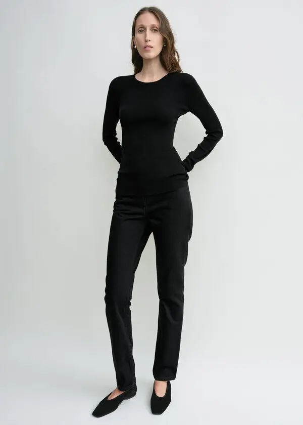 TOTEME Compact Cotton Top - Black