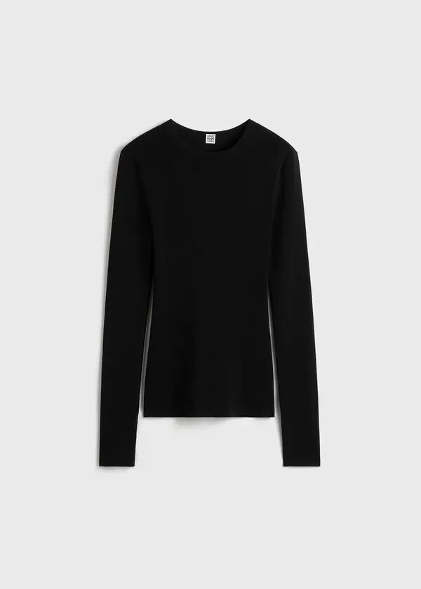 TOTEME Compact Cotton Top - Black