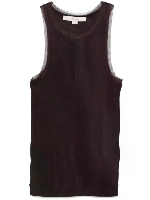 Remain Birger Christensen Mesh-edge Tank Top - Purple