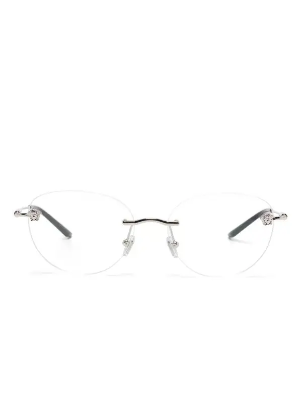 Versace Rimless Oval-frame Glasses - Silver