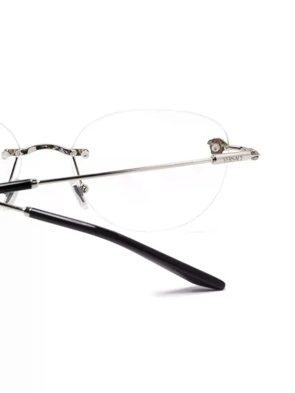 Versace Rimless Oval-frame Glasses - Silver
