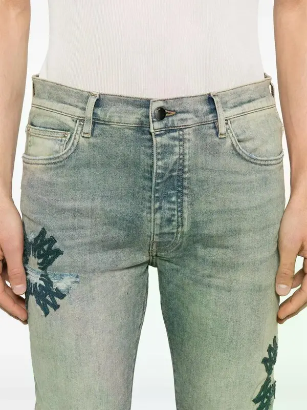 Amiri Ma Quad Appliqué Jeans - Blue