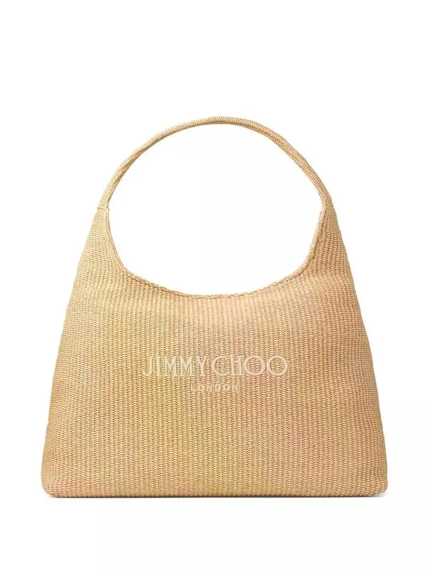JIMMY CHOO Shoulder Bag With Embroidered Logo - Neutrals