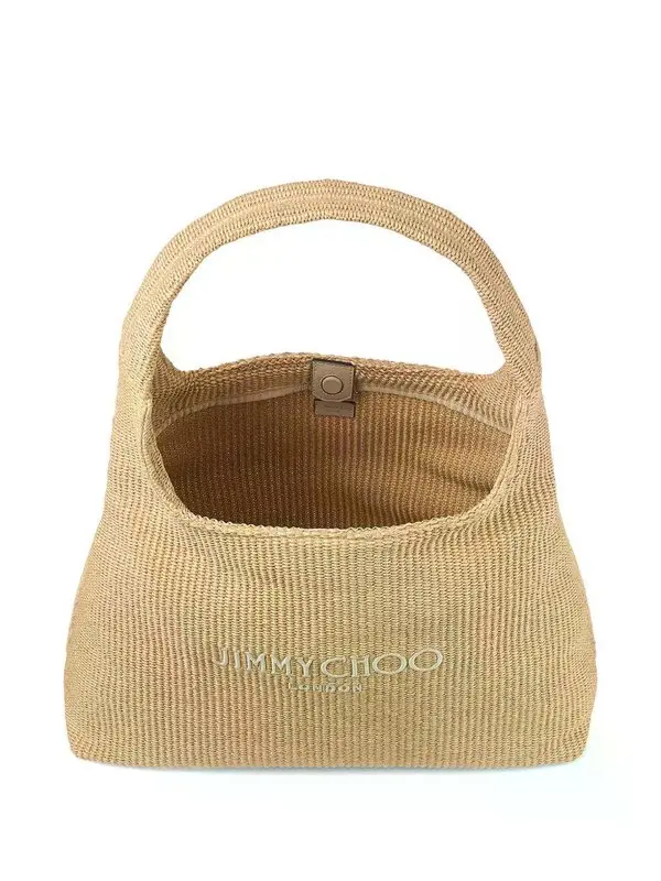 JIMMY CHOO Shoulder Bag With Embroidered Logo - Neutrals
