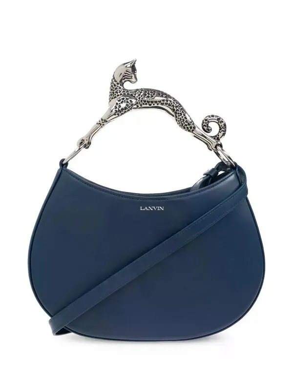LANVIN Cat-handle Leather Tote - Blue