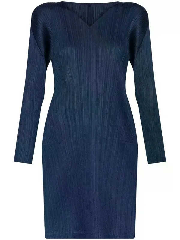 Issey Miyake Pleated Dress - Blue